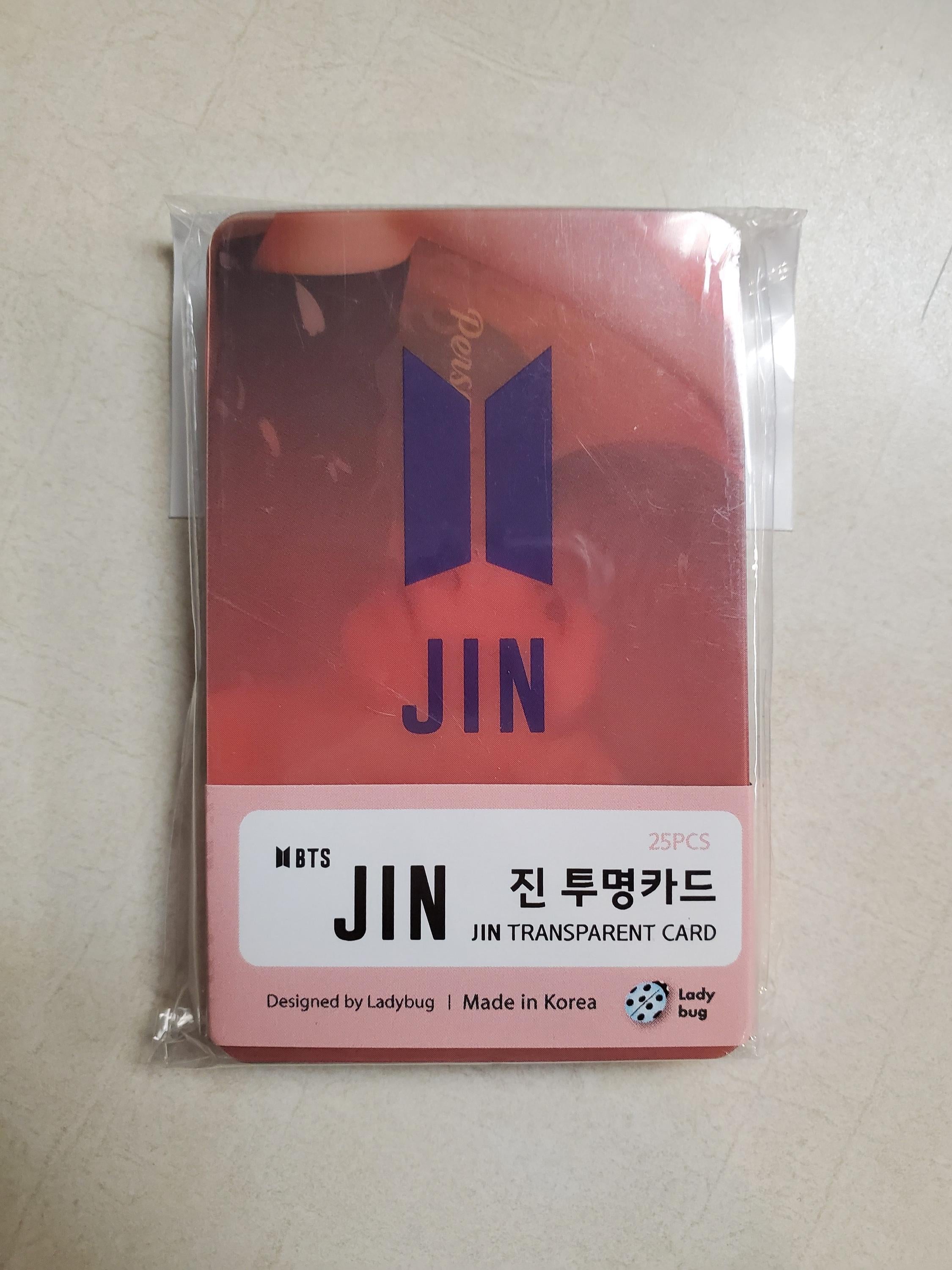 [ BTS JIN ] TRANSPARENT CARD – KPOP Store in USA